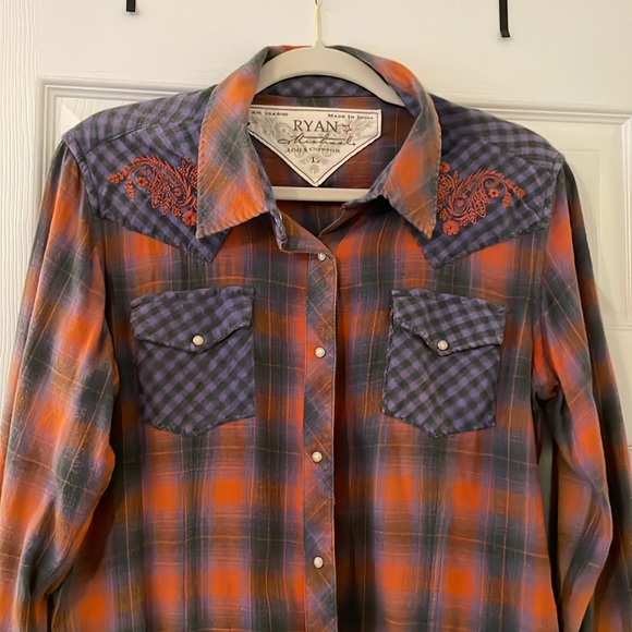 Ryan Michael | Tops | Ryan Michael Western Flannel | Poshmark